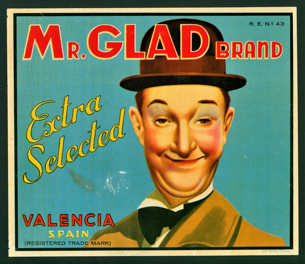Mr. Glad Brand- Spanish Crate Label - Authentic Vintage Posters