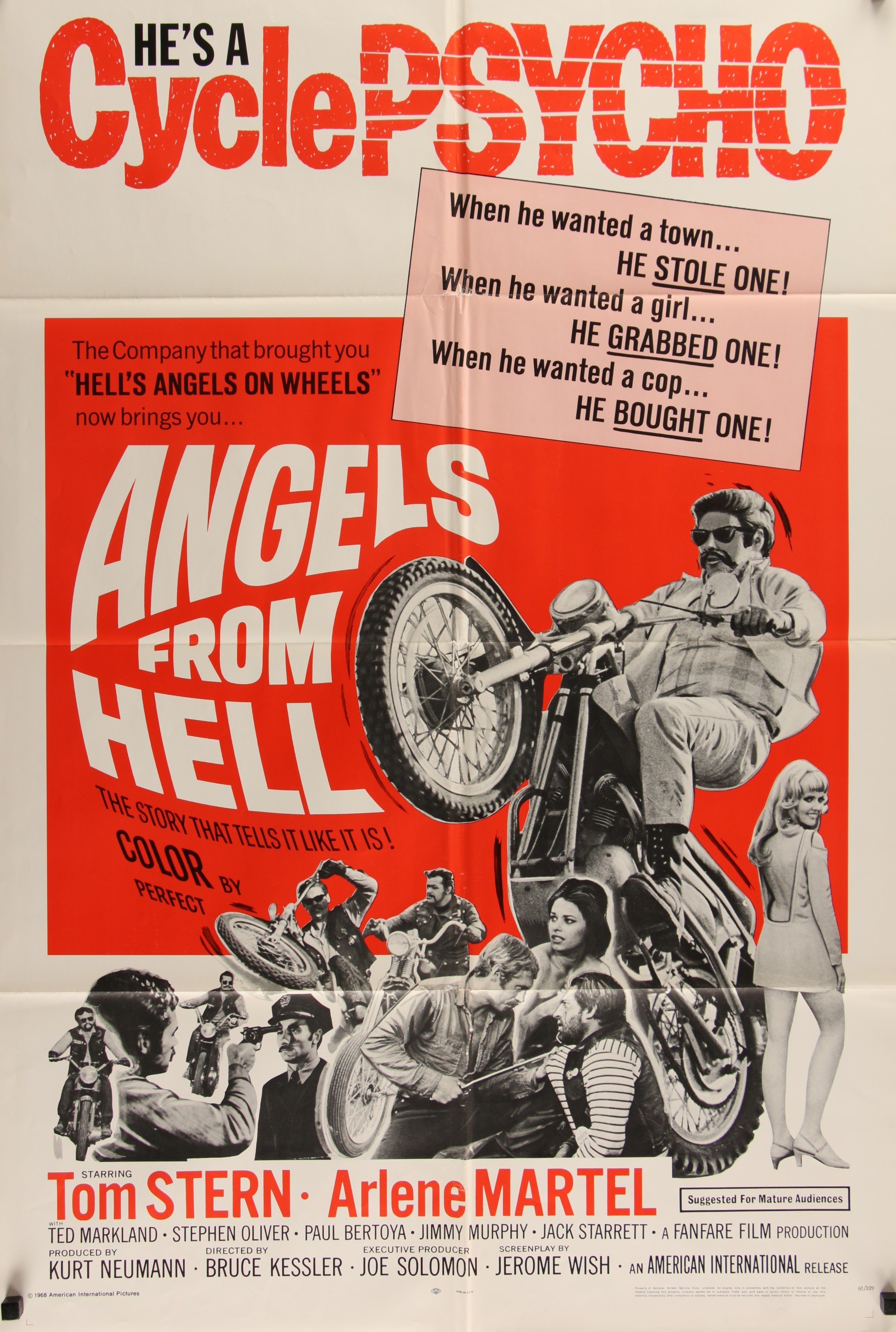 Cycle Psycho, Angels from Hell, Original Vintage Poster - Authentic ...