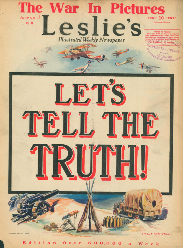 Let's Tell the Truth- Leslie's Weekly, Original Vintage Magazine ...