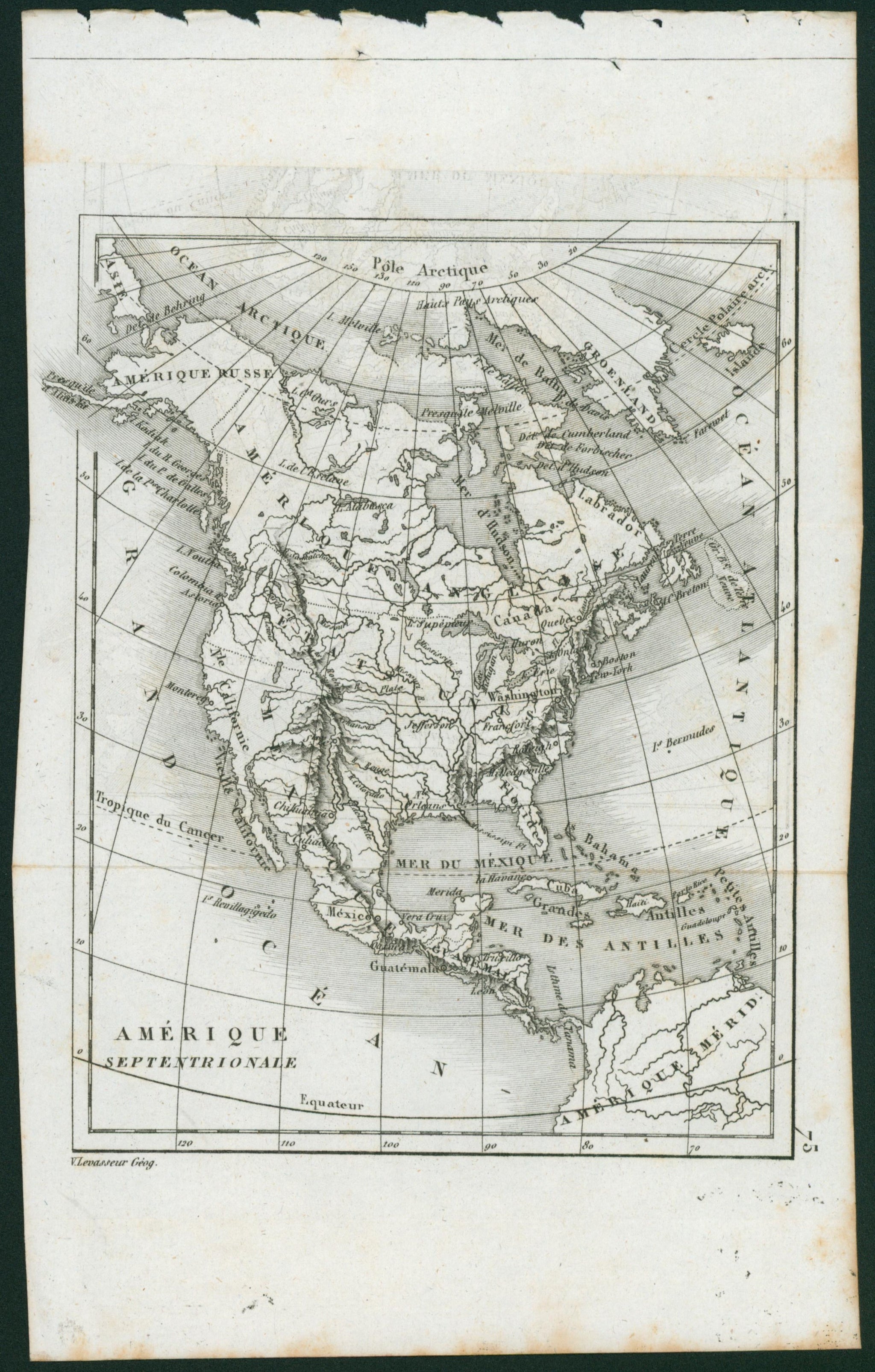 Original Vintage Map - Map of North America- Steel Engraving ...