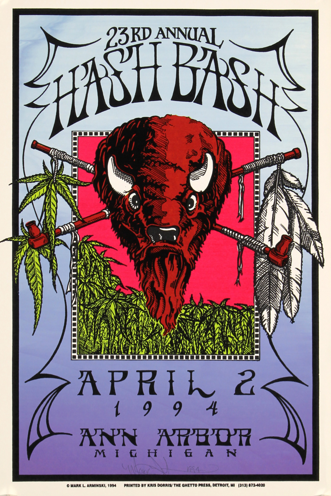 Original Vintage Poster - Hash Bash by Arminski, Hand-Signed ...