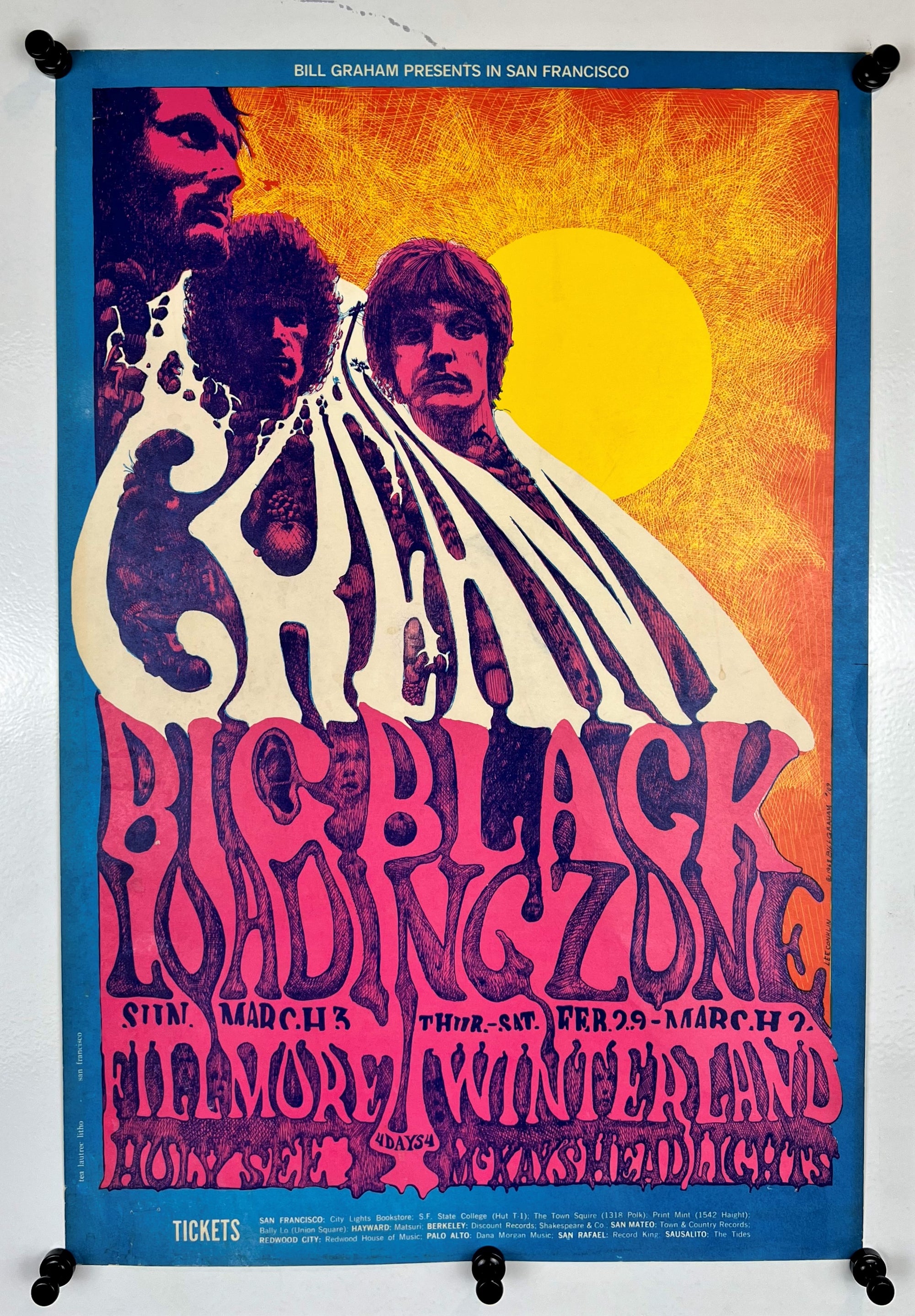 Cream- Fillmore Auditorium BG-109, Original Vintage Poster - Authentic ...