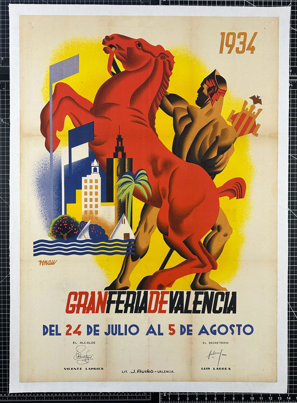 Gran Feria de Valencia by Renau, Original Vintage Poster - Authentic ...