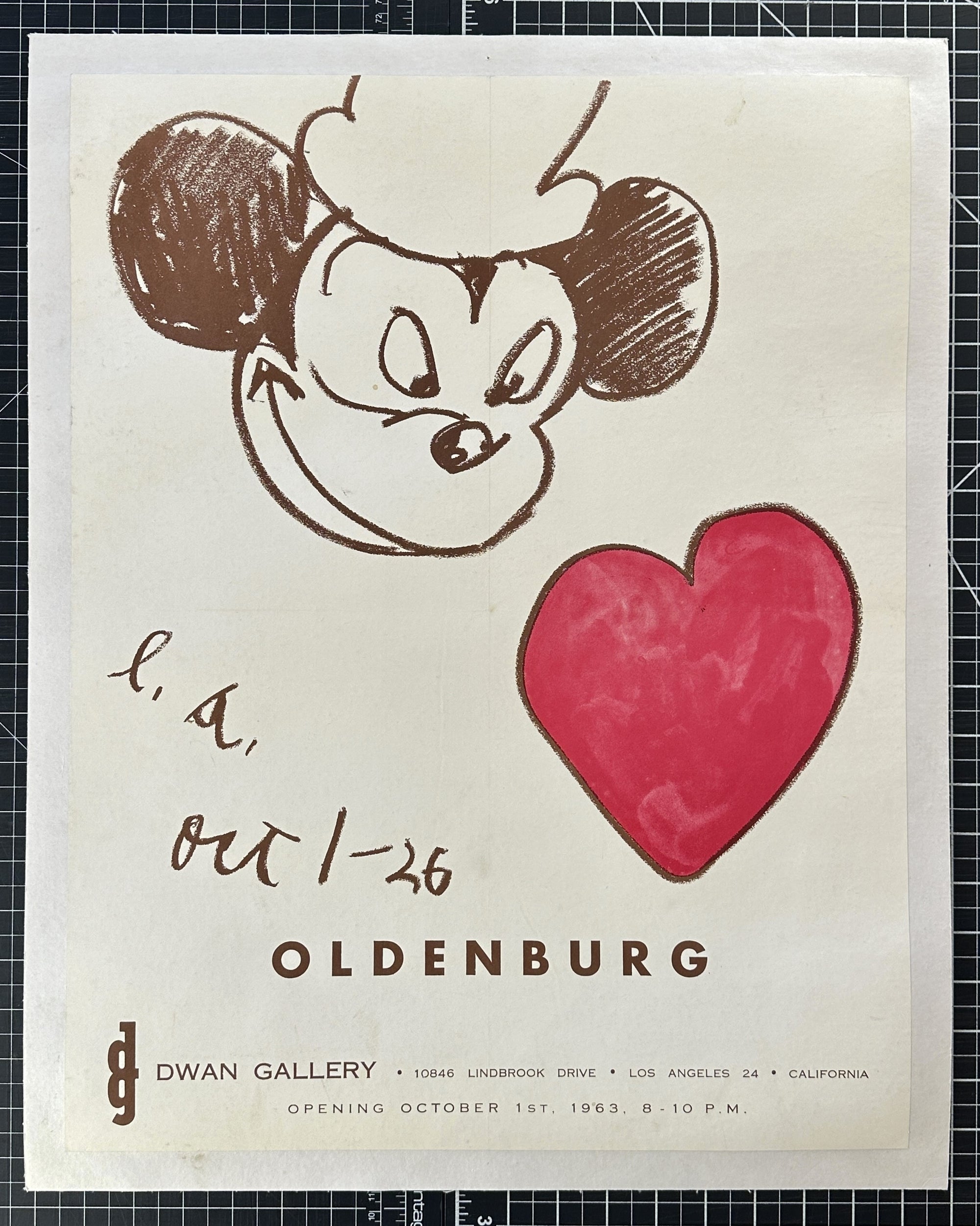 Oldenburg Disney Exhibition, Dwan Gallery, Vintage Poster - Authentic ...