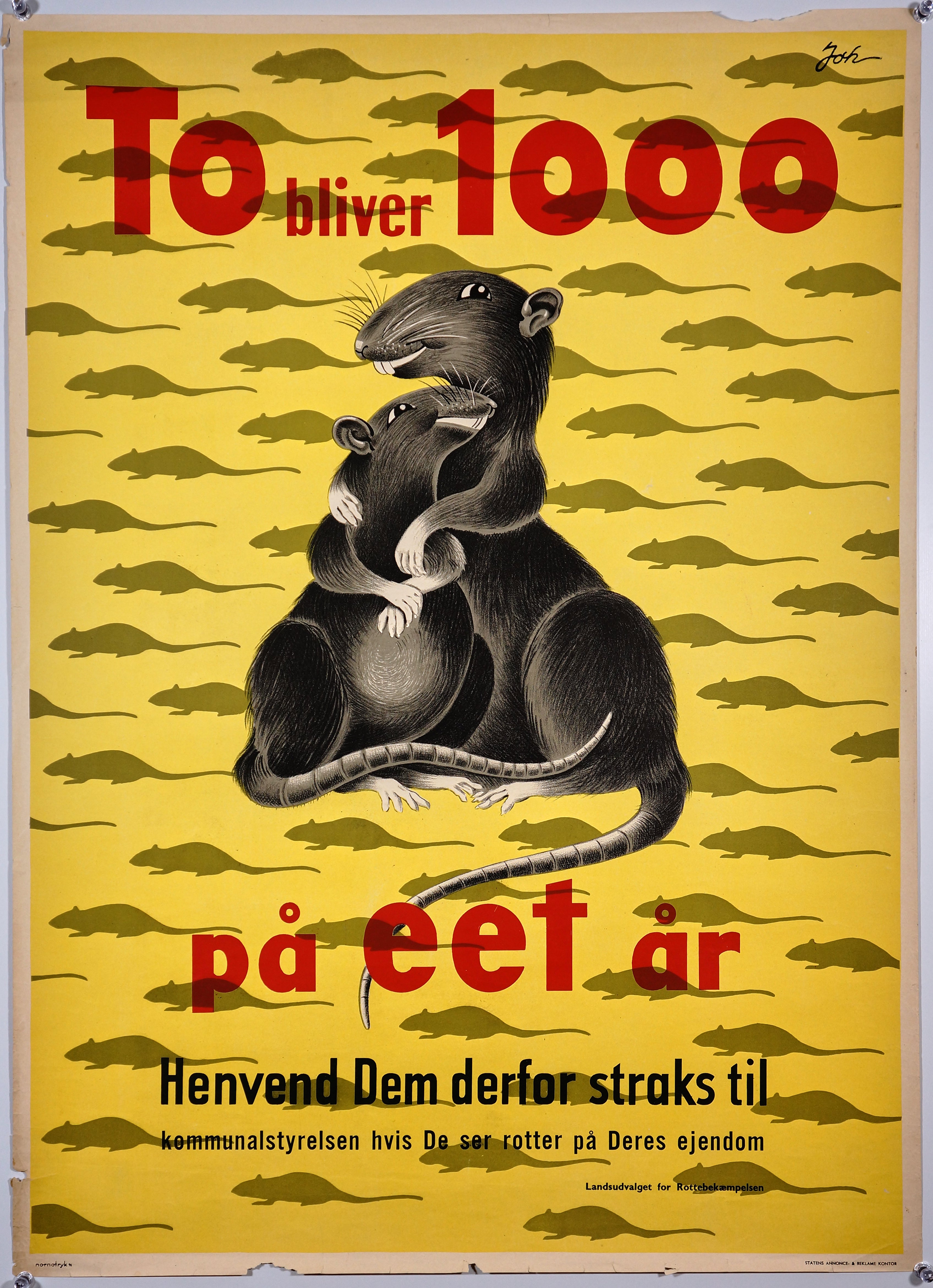 Rats! To Bliver 1000 pa Eet Ar- Original Vintage Poster - Authentic ...