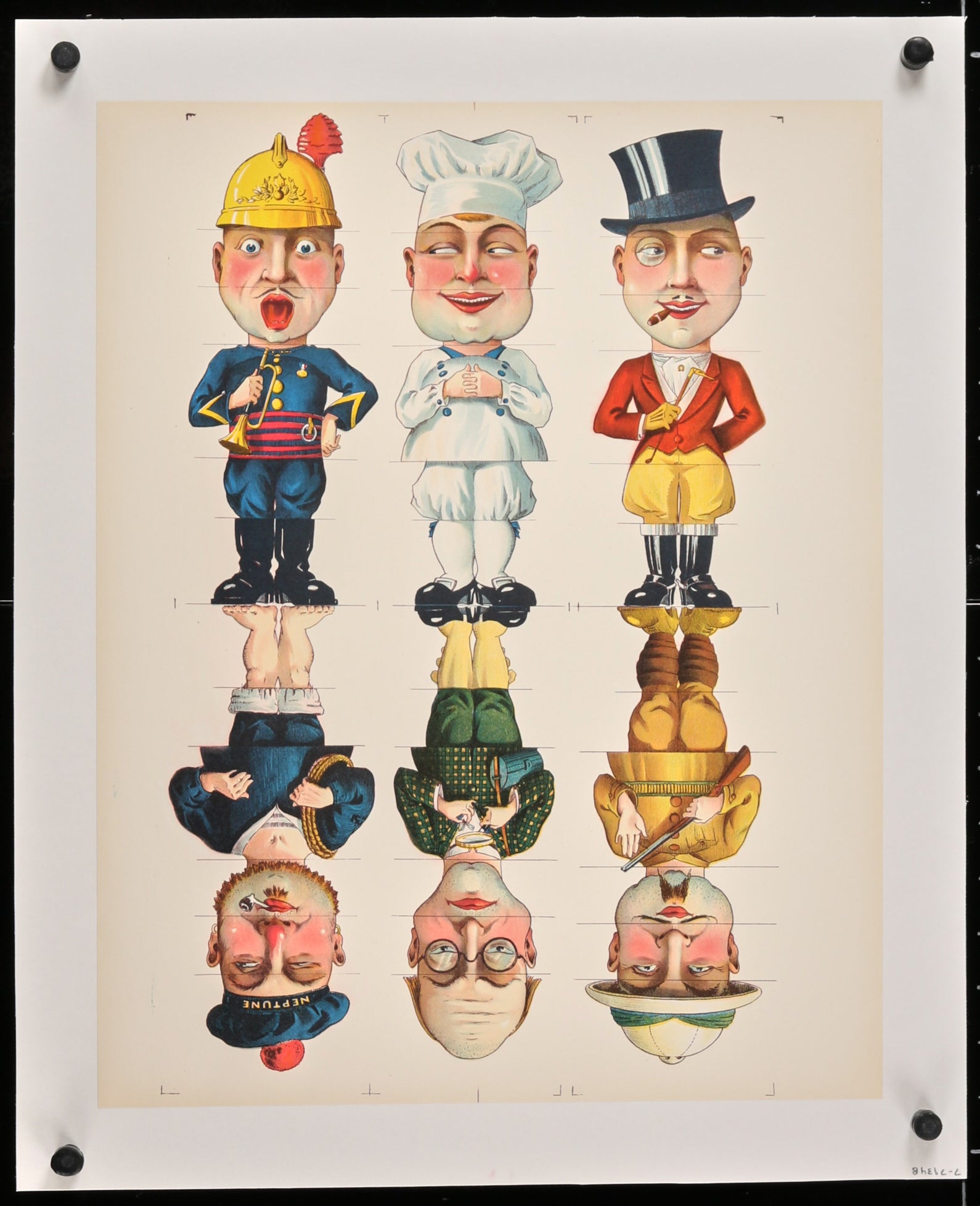 French Cutout Men- Original Vintage Poster - Authentic Vintage Posters