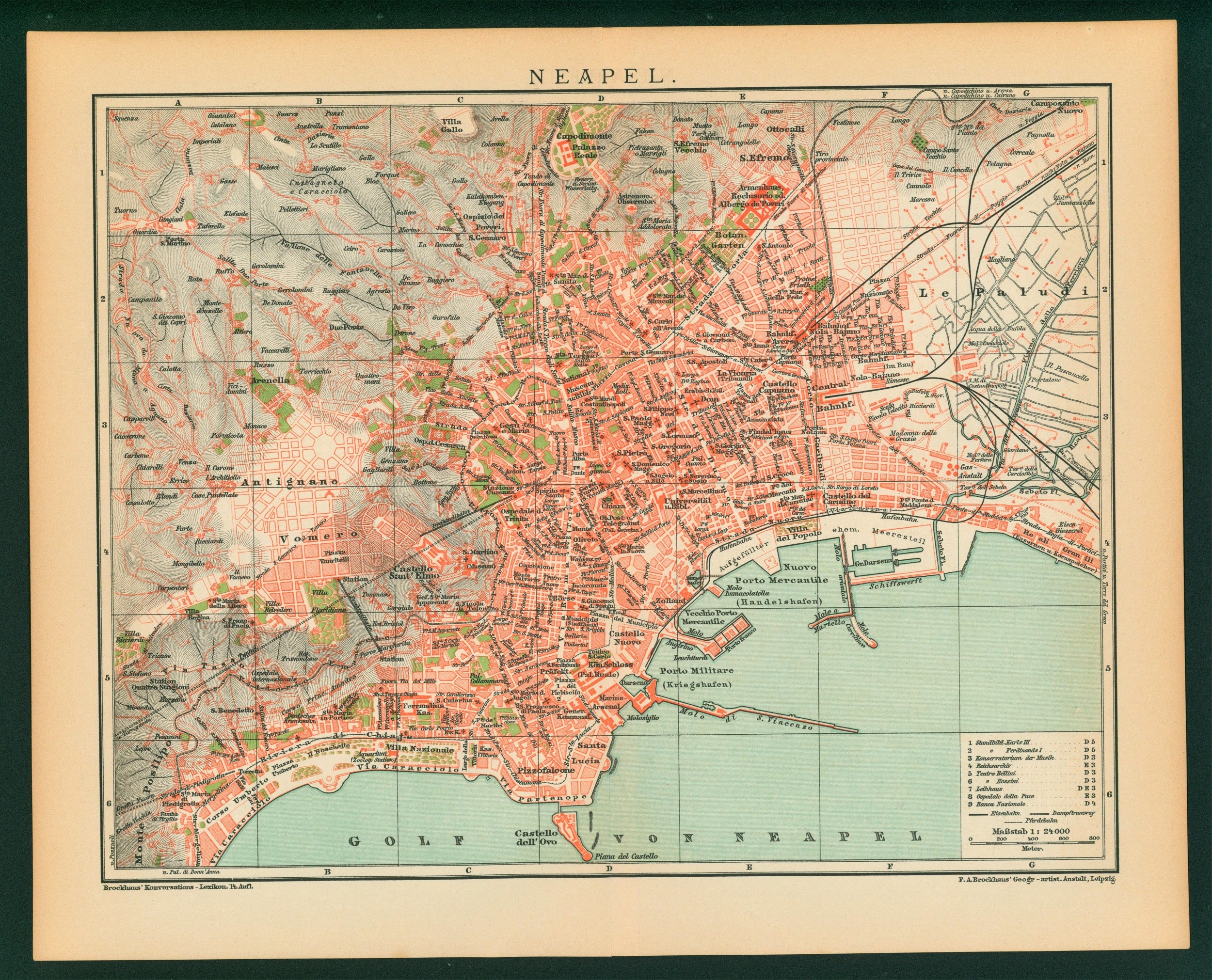 Naples City Plan- Antique Map - Authentic Vintage Posters