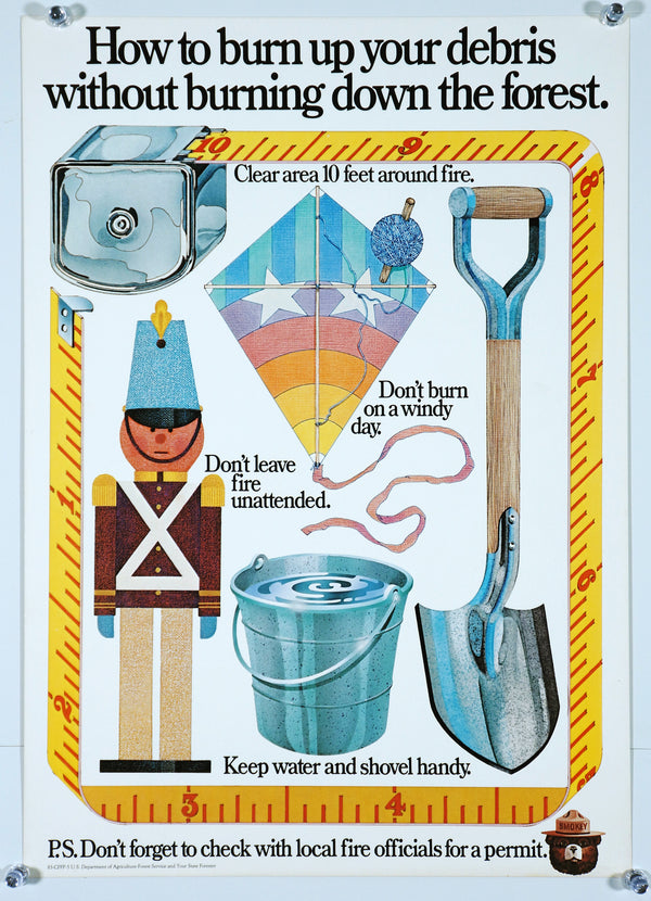 Burn Your Debris- U.S. Forest Service, Original Vintage Poster ...