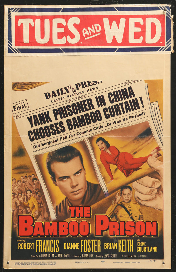 Bamboo Prison- Original Vintage Window Card - Authentic Vintage Posters