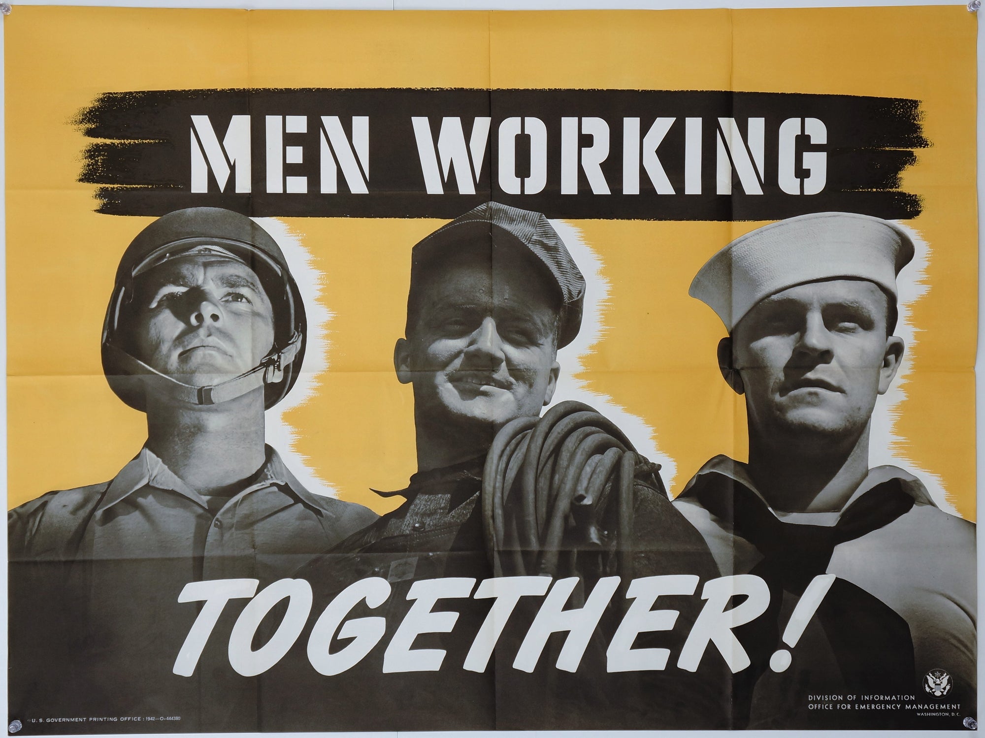 Men Working Together- Original Vintage Poster - Authentic Vintage Posters