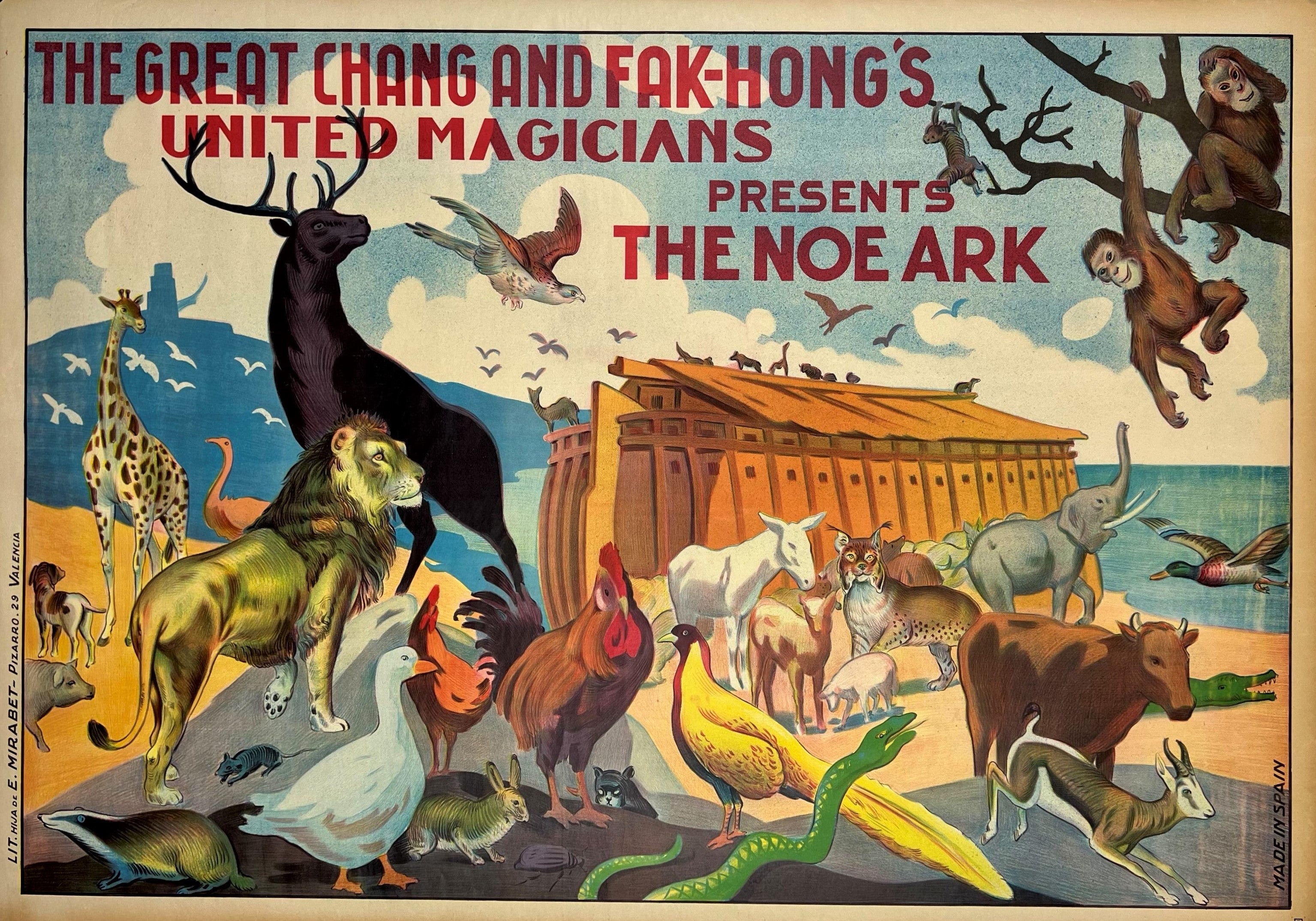 Authentic Vintage Poster | The Great Chang & Fak Hong- Noah's Ark