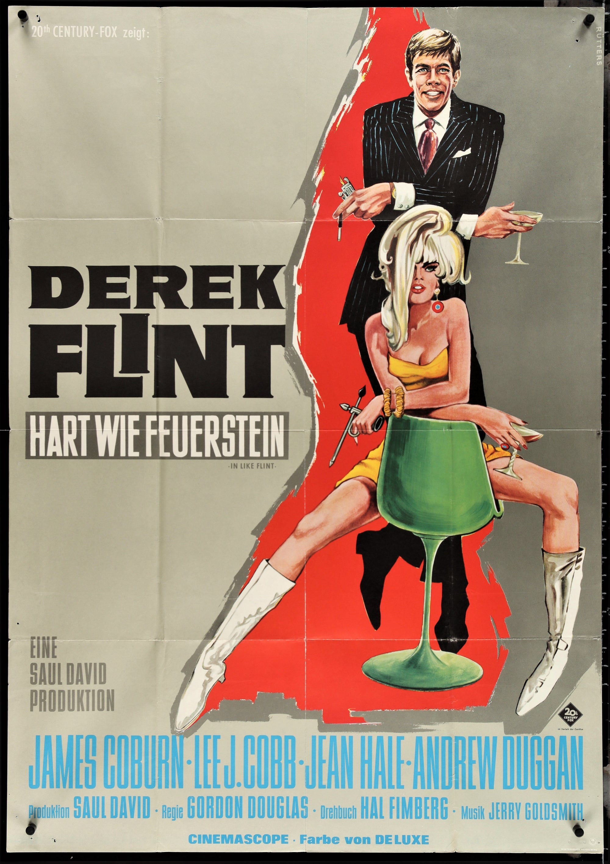 In Like Flint- German Release Original Vintage Poster - Authentic ...