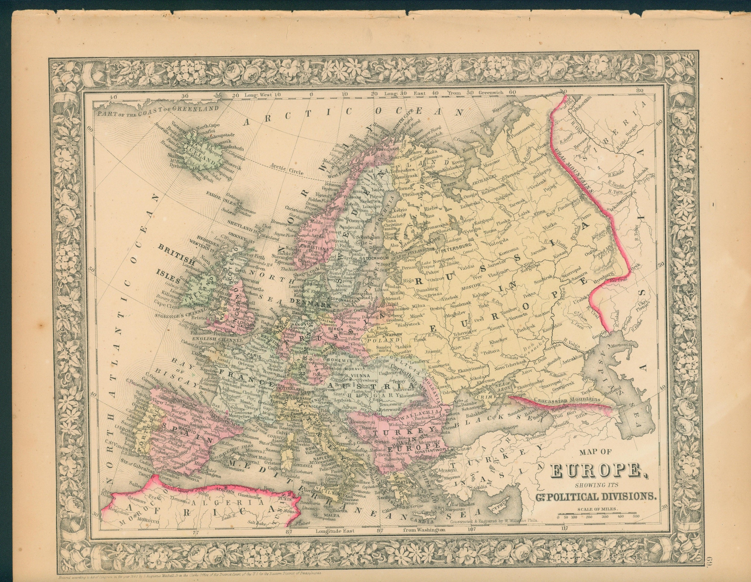 Map Of Europe 1860