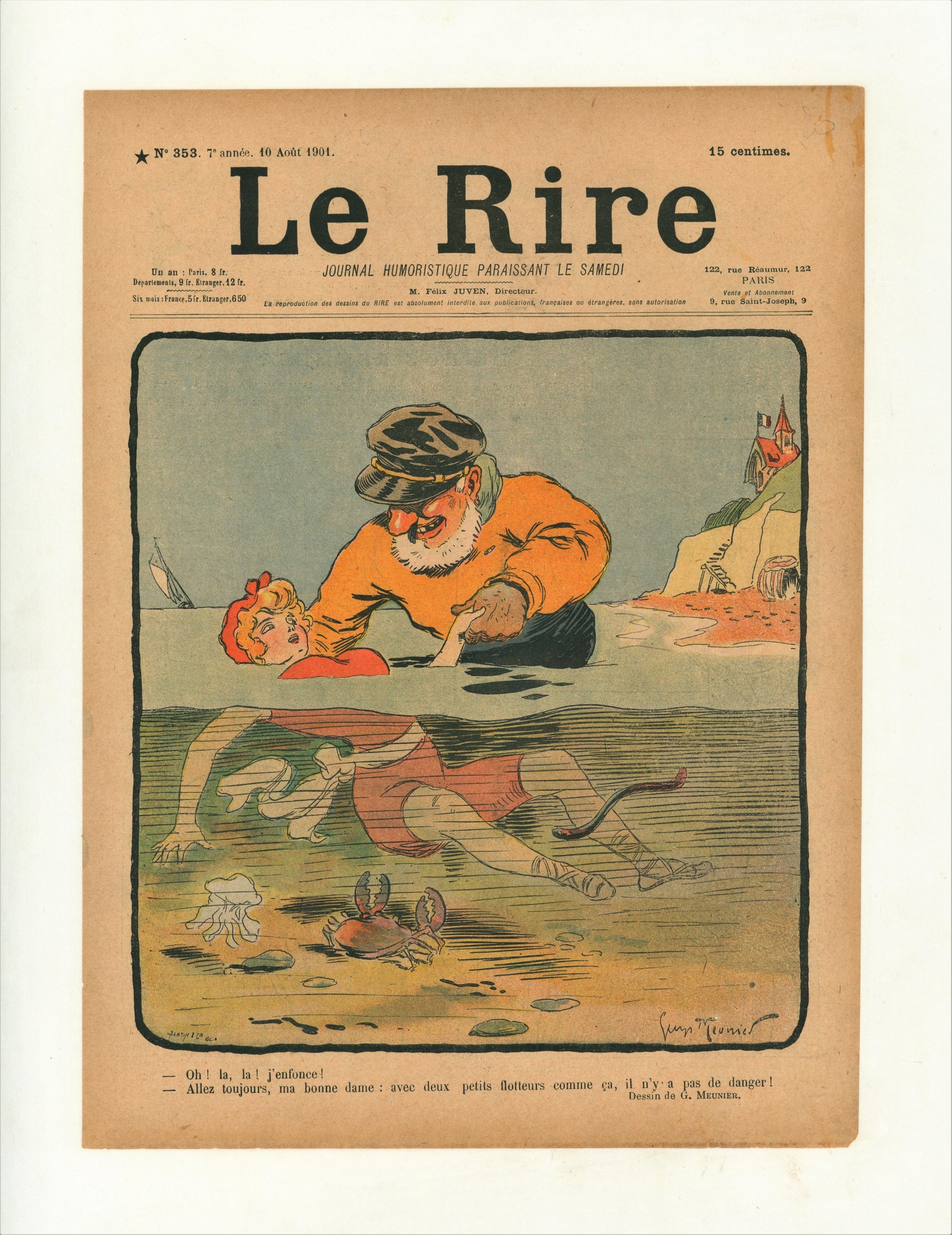 Authentic Vintage Antique Print | Oh La La J'Enfonce- French Satirical ...
